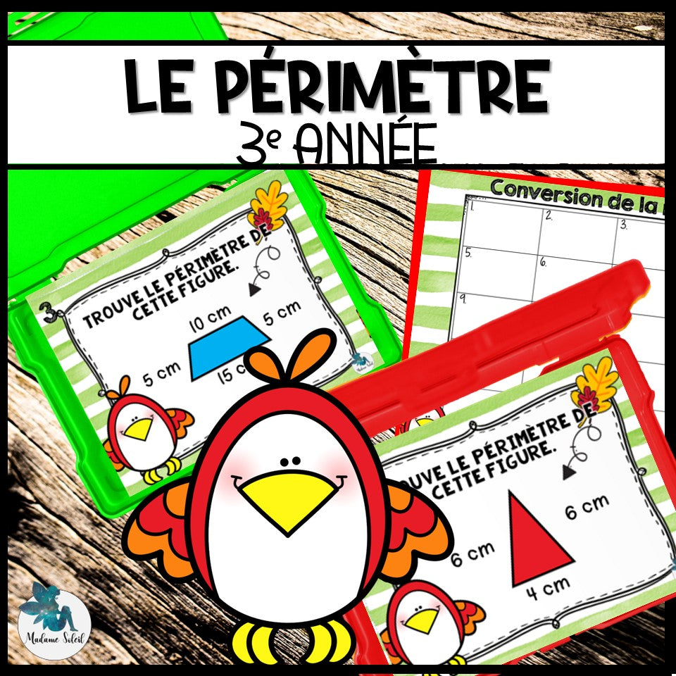 Calculer le périmètre – 3e-4e année, 2e cycle | Madame Soleil