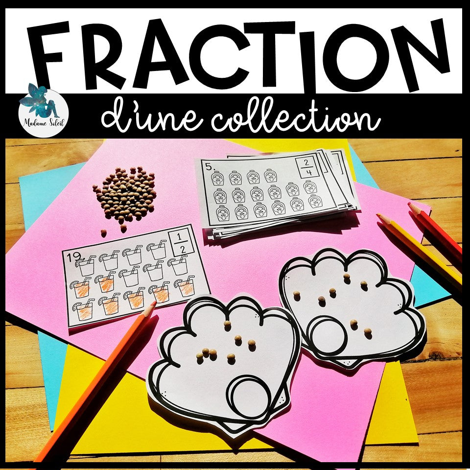 Fraction d’une collection – Plage | Atelier math 3e-4e année – Madame ...