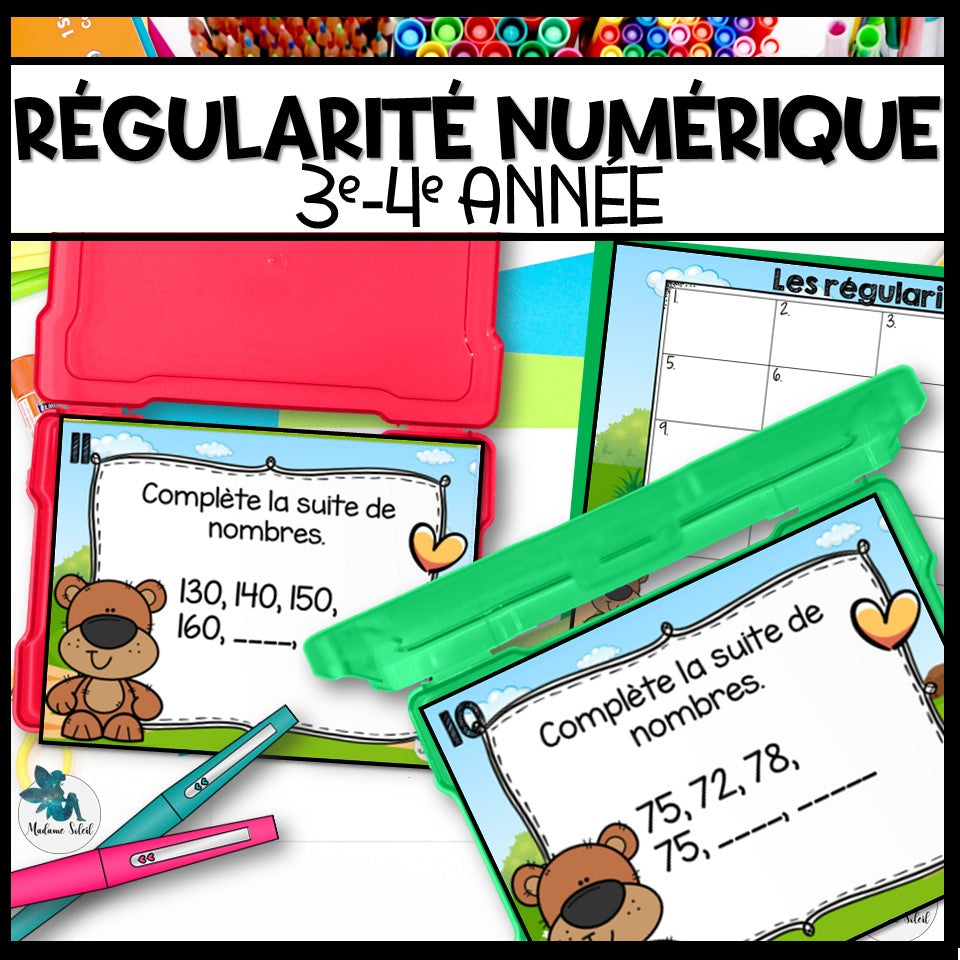 Régularités numériques – 3e-4e année, 2e cycle | Madame Soleil