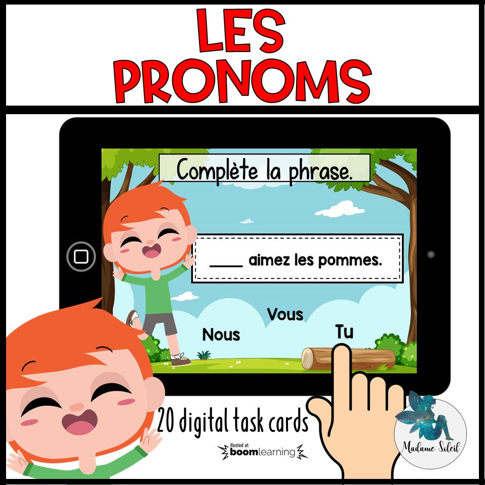 Pronoms personnels – Boom Cards | Thème de la forêt | Madame Soleil
