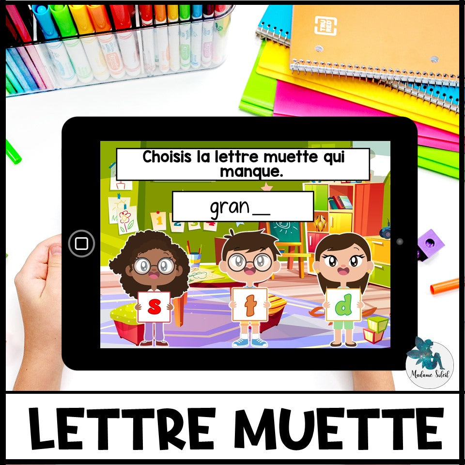 Lettre muette – Boom Cards | Orthographe 2e-3e année | Madame Soleil