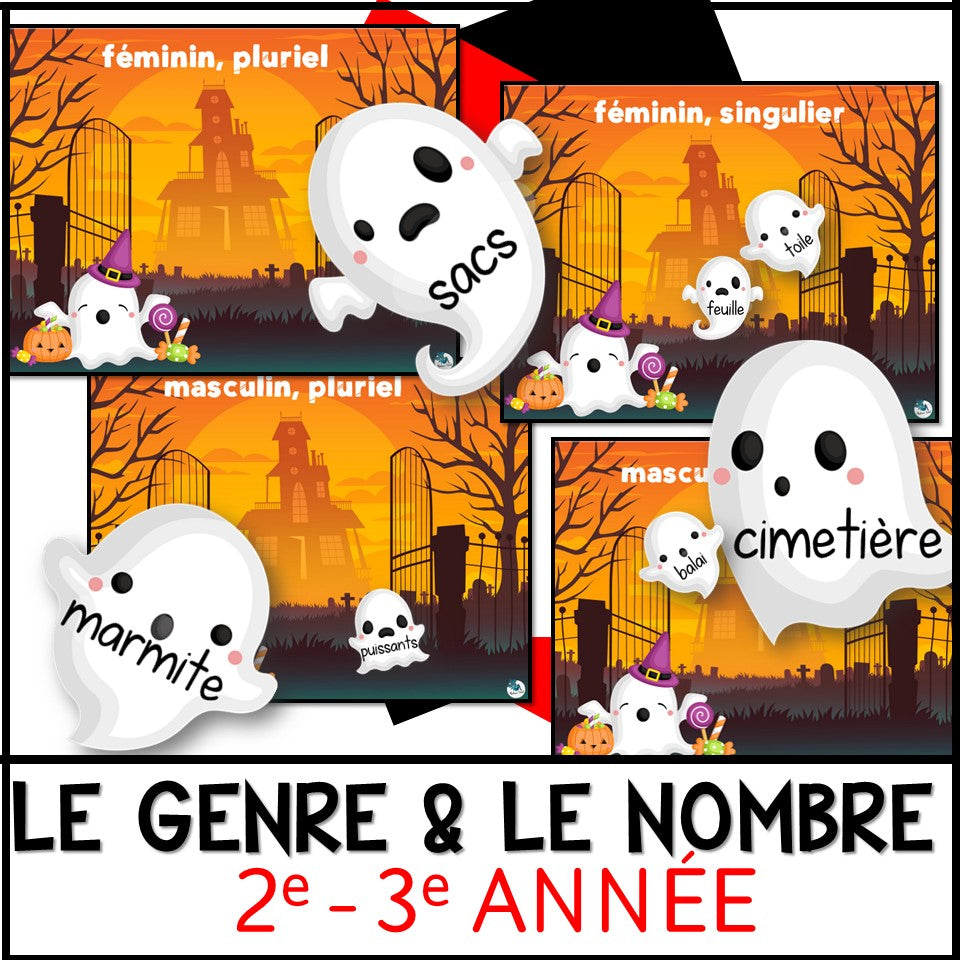 Le genre et le nombre | Halloween | 2e et 3e année | Madame Soleil