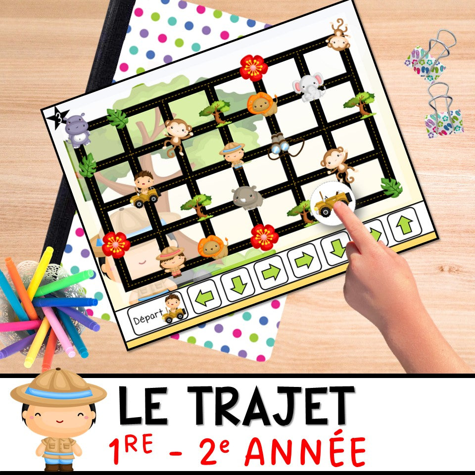 Trajets safari 1re-2e année | Repérage spatial | Madame Soleil