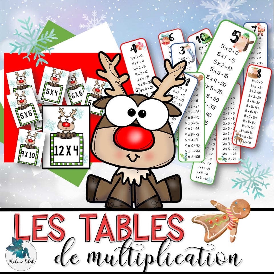 Atelier des tables de multiplication | Noël | 2e cycle | Madame Soleil