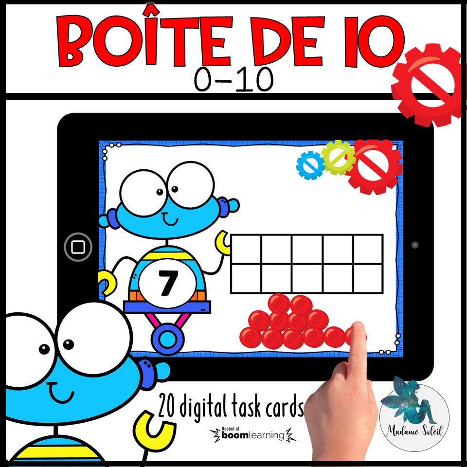 Représenter le nombre robots | Boom Cards | 1re année | Madame Soleil