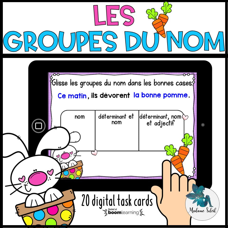 Types de groupes du nom | Boom Cards | 2e-3e année | Madame Soleil